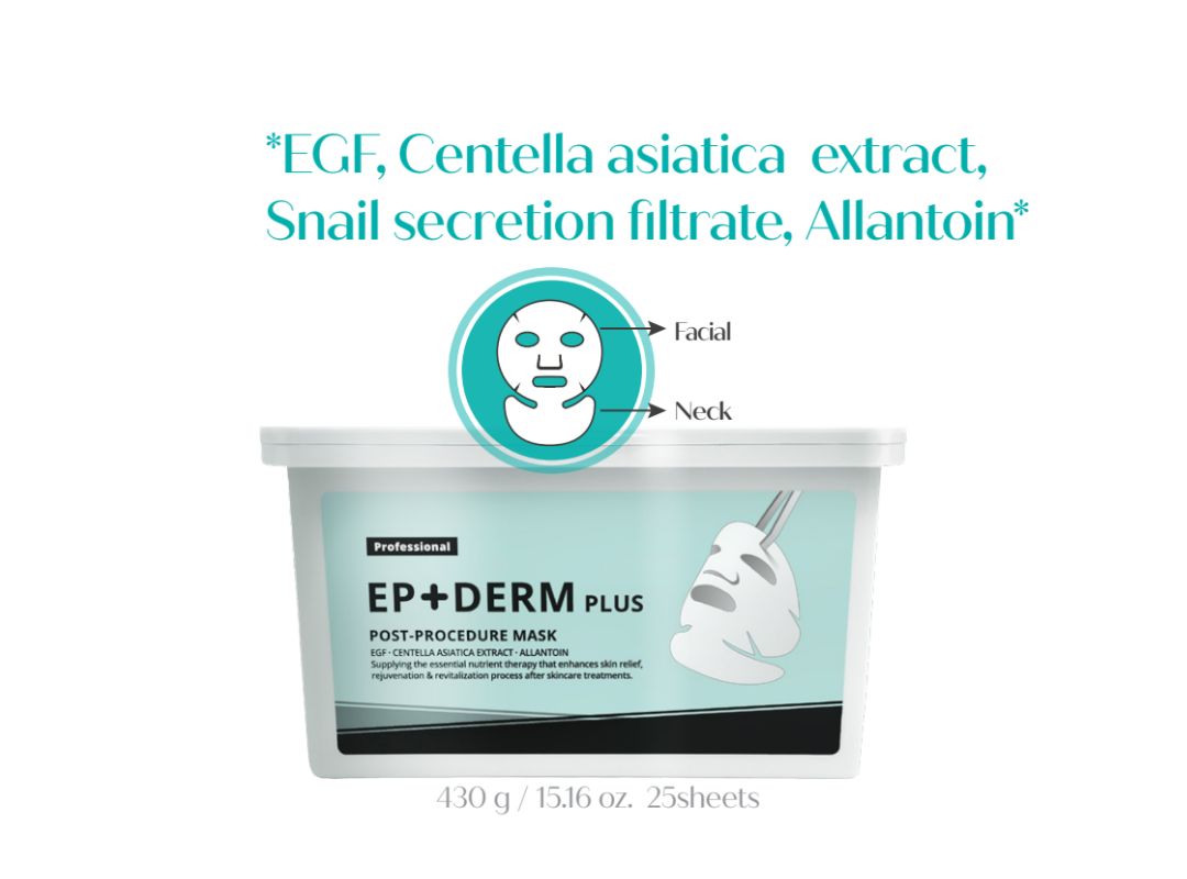 RIBESKIN EP+DERM Plus Post-Procedure Face + Neck Sheet Mask 25 Pack ...